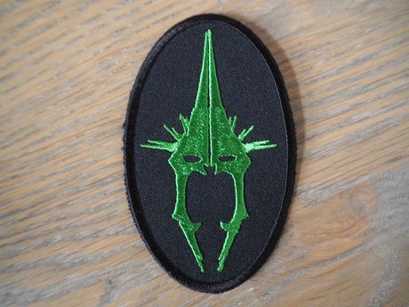 Sauron Helmet (Tolkien, LOTR) Patch (green) | Depressive Illusions Records